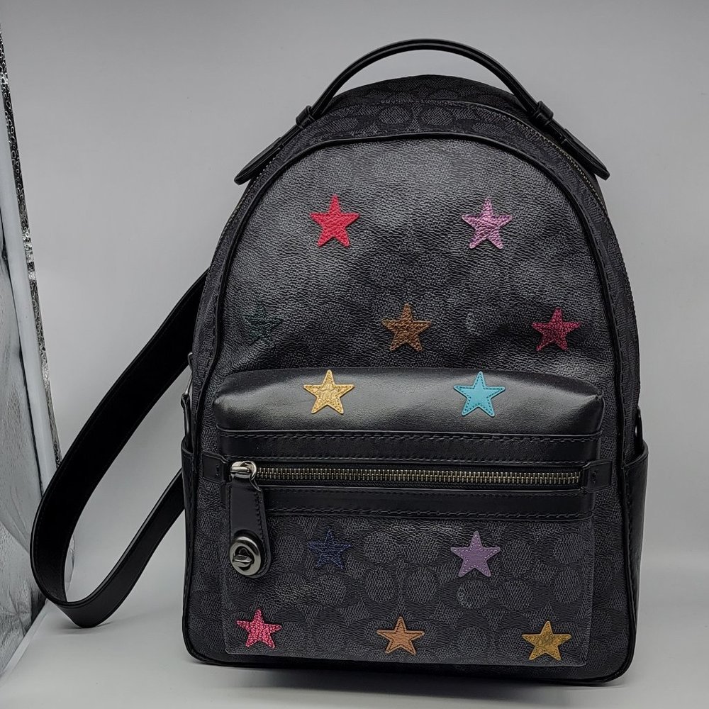 Coach Campus Backpack Signature Canvas Star Applique … - Gem